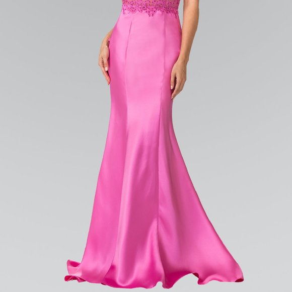 GLS Collective | Dresses | Magenta New Prom Party Halter Neck Lace ...